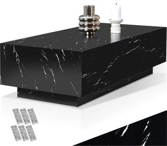 TecTake Couch Tisch, Room Decor in Marmor Optik, Tisch Wohnzimmer, moderner Couchtisch, Beistelltisch, Wohnzimmertisch, Sofatisch, Side Table Schlafzimmer - M