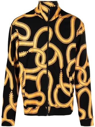 Marcelo Burlon veste zippée à imprimé serpent - Noir