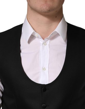 Dolce & Gabbana Wool Single-Breasted Vest - Black