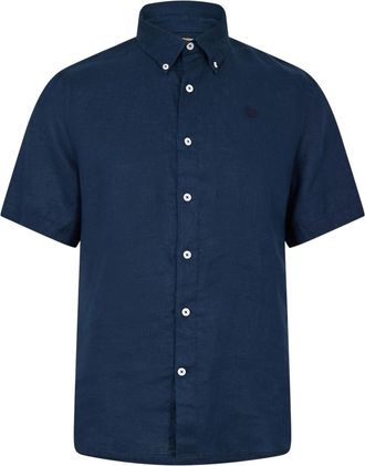 Timberland Mill Brook Button-Down-Hemd f&uuml;r Herren, Mit Kragen, Leinen (Dunkel Saphirblau)