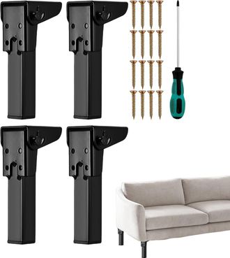 Generic Klappbare Tischbeine - Campingtischbeine - Möbelfüße mit Gummi-Bodenschutz für Schrank, Sofa, Kommode, Bett, Schrank