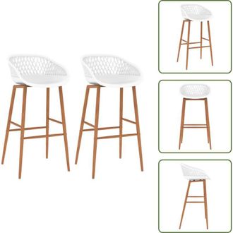 vidaXL Vidaxl - Chaises de bar lot de 2 blanc - Chaise De Bar - Chaises De Bar - Tabouret De Bar - Mobilier De Cuisine - Meubles Tendance