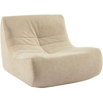 Sweeek Sessel ohne Armlehne mit wasserabweisendem Samtbezug, Samt, Beige