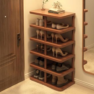 Generic Offenes Schuhregal aus Holz, Kompaktes Schuhregale for Kleine R&auml;ume, Vertikaler Schuhst&auml;nder for Eingangsbereich und Studentenwohnheim