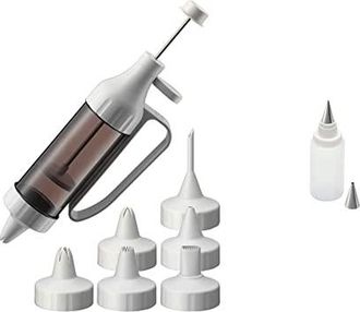 Original Kaiser Original Kaiser Classic Garnierspritze mit 7 Tüllen, Gebäckpresse 200 ml & Inspiration Spritzflasche mit 2 Edelstahl-Tüllen, Quetschflasche 75 ml, Kek