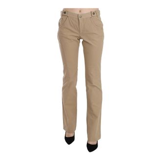 Just Cavalli Beige Casual Hose Elegant Rei&szlig;verschluss - - Trousers - Damen - Beige - XL