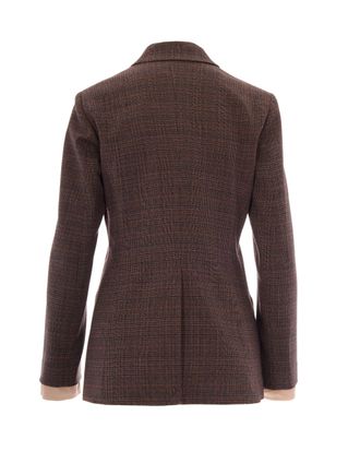Liu Jo Womens Double-Breasted Jacket Classic Tartan Multicolour Polyester