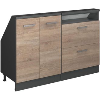 Vicco Dachschr&auml;genschrank-Set Rion, Sonoma/Anthrazit, 2er Set, Vicco
