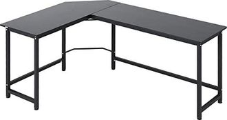 Vinsetto Computertisch Schreibtisch Eckschreibtisch h&ouml;henverstellbar Metall Schwarz 168 x 120 x 75 cm