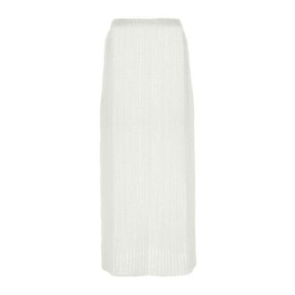 Ferragamo Femme, Jupes, Blanc, Taille: 38 FR Jupe Maxi en Coton