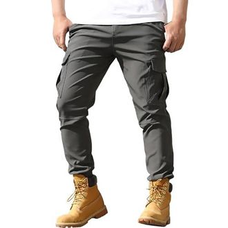 Generic Pantalon de travail pour homme avec poches multiples, pantalon d&eacute;contract&eacute;, v&ecirc;tements de plein air, v&ecirc;tements de travail pour le printemps et l&eacute;t&eacute;, co