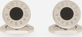 Dolce & Gabbana Runde Manschettenkn&ouml;pfe Logo - Mann Bijoux Silber Metall Onesize