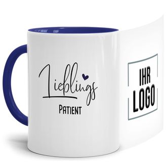 Tassendruck Personalisierte Tasse mit Logo bedrucken - Lieblings-Patient - Geschenke zum Firmenjubil&auml;um, Patient, Kaffee-Becher mit Logo | 300 ml, Innen & Henkel 