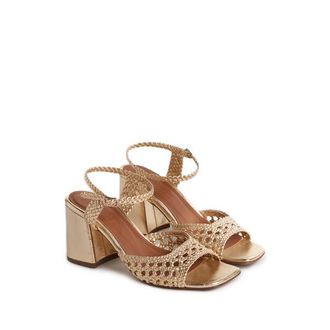 Souliers Martinez Sandales Capri en cuir tress&eacute;