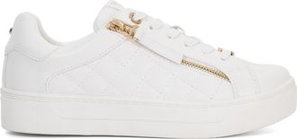 Dune London Eisel Gesteppt Sneaker f&uuml;r Damen, flach geformter Absatz (Wei&szlig;)