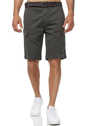 Tazzio Herren Cargo Shorts Cargoshorts inkl. abnehmbarem Gürtel A200 (Anthrazit, W40)