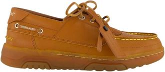 Off-white Homme, Chaussures, Brun, Taille: 40 EU Chaussures bateau hybrides en cuir marron