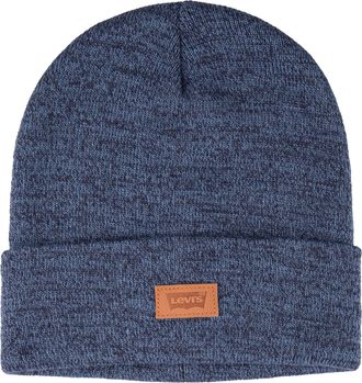 Levi's Unisex-Erwachsene Ganzjahresm&uuml;tze mit B&uuml;ndchen Beanie-M&uuml;tze, Blau meliert, Einheitsgre