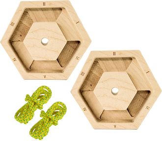 Generic Sechseckiger Fingertrainer aus Holz - Tragbares Fingertrainingsbrett | Stärkung des Handgriffs, Steigerung der Fingerkraft, Kletterübungen, Training, 