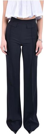 Elisabetta Franchi Femme, Pantalons, Noir, Taille: 38 FR Pantaloni in doppio cr&ecirc;pe stretch