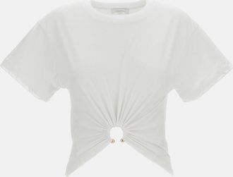 Paco Rabanne Wei&szlig;es T-shirt Mit Piercing