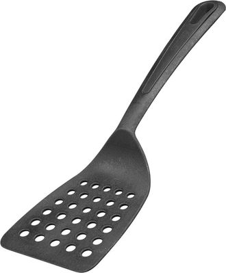 Westmark Pfannenwender, Hochhitzebeständig bis 270 °C/ 518 °F, Breite Auflagefläche und speziell abgeflachte Kante, Kunststoff, Gentle, Schwarz, 28372275, 310 
