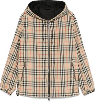 Burberry veste &agrave; carreaux IP - Bleu