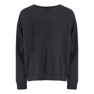 Maison Margiela Pull en Coton Noir avec D&eacute;tails C&ocirc;tes - Homme - Sweatshirts et sweats &agrave; capuche - Noir - Taille: XS