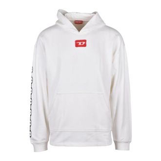 Diesel Kapuzen-Baumwollpullover - - Sweatshirts & Hoodies - Herren - Wei&szlig; - M