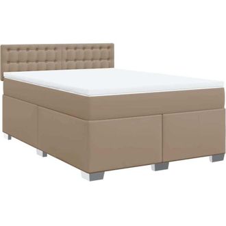 vidaXL Vidaxl - Boxspringbett Matratze Cappuccino-Braun 140x190cm Kunstleder