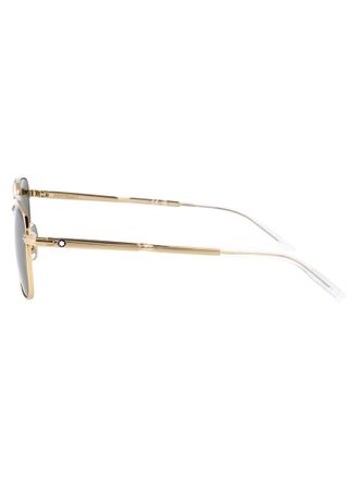 Montblanc MB0278S Metal Aviator Sunglasses - Gold