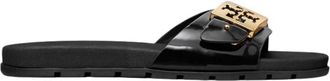 Tory Burch Femme, Chaussures, Noir, Taille: 36 EU Logo Embellished Flat Sandal