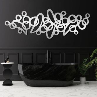 Generic Schwarze Metallblasen-Wandkunst, gro&szlig;e runde Metall-Wandkunst f&uuml;r luxuri&ouml;ses Wohnzimmer, Moderne Blasen-Kunstwerk-Dekoration, Moderne Kunstskulptur f&uuml;