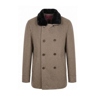 Montecore Manteau crois&eacute; en m&eacute;lange de laine - Homme - Manteaux - Beige - Taille: M