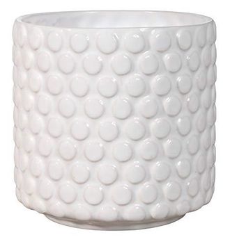 Bloomingville Pot de Fleur Dot - Pots de Fleurs décoratifs Couleur pour intérieur Style rétro créatif S (12,5 cm ø), Blanc, Céramique