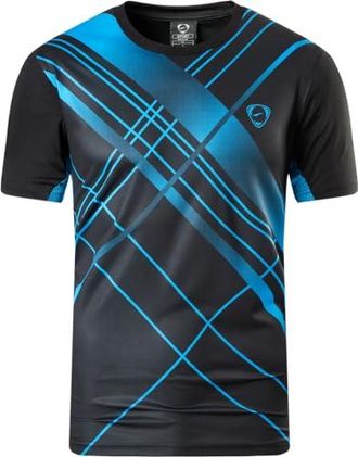 Jeansian Homme Sport Tee Shirt Tshirt T-Shirt Short Sleeve Tops Tennis Golf Bowling LSL133 Black L