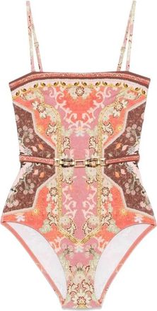 Zimmermann Femme, Maillots de bain, Multicolore, Taille: 38 FR Wylie Belted Bandeau One Piece