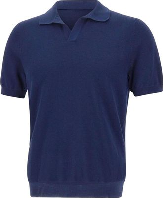 Gran Sasso Homme, Pulls, Bleu, Taille: 2XL T-shirt Polo &agrave; Col en V