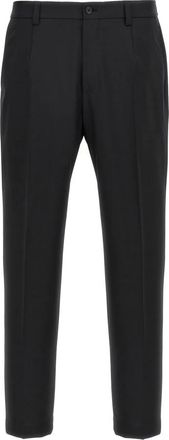 Dolce & Gabbana Homme, Pantalons, Noir, Taille: 2XL Pantalon en Coton Stretch avec Broderie