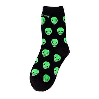 Generic Chaussettes &agrave; imprim&eacute; extraterrestre Casual pour homme en coton confortable et confortable Chaussettes &agrave; col rond portables et utiles Attractive