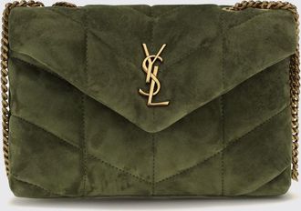 Saint Laurent Puffer Mini-Tasche aus gestepptem Kalbsleder mit YSL-Logo