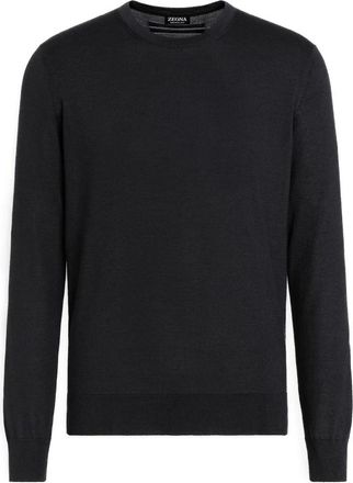 Ermenegildo Zegna Homme, Pulls, Noir, Taille: 5XL Cashseta Light Crewneck