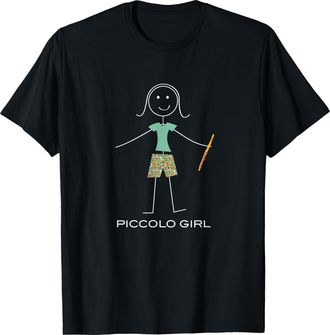 Whyitsme Design Lustige Piccolo Girl Piccolo Playerin f&uuml;r Frauen T-Shirt