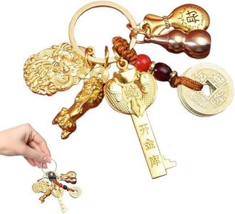 Generico Porte-cl&eacute;s de lann&eacute;e du serpent 2025, ornements du Nouvel An Cha&icirc;nes pendantes de cl&eacute; de serpent avec Pi Xiu | Pendentifs du festival 2025, ornements 