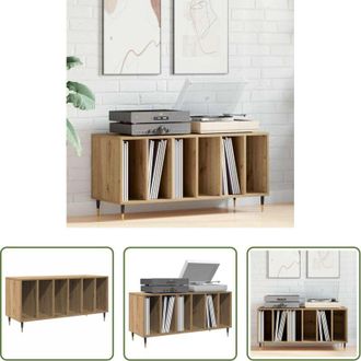 vidaXL Holzregal - Schallplattenschrank mit Regal Artisan-Eiche 100 x 38 x 48 cm
