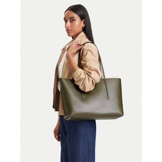 Calvin Klein Handtasche Calvin Klein Foil Logo Tote W/Pouch LV04F3274G Dunkelgr&uuml;n
