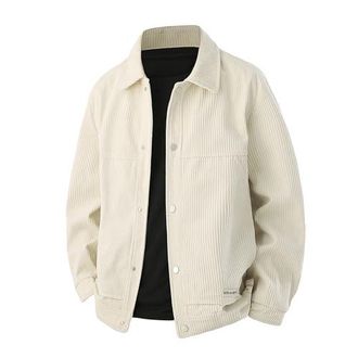 Generic Chemise Travail Homme en Velours Côtelé à Manches Longues et Boutons Veste Col Montant Blouson Corduroy Shirts Jacket Work Shirts Shackets pour Le Cyc