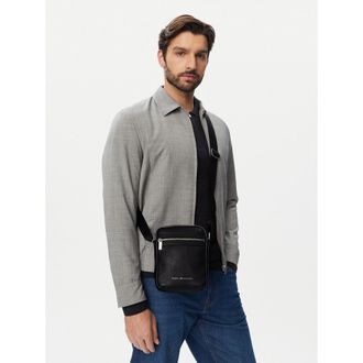 Tommy Hilfiger Umh&auml;ngetasche Tommy Hilfiger Th Bus Leather Mini Reporter AM0AM14393 Schwarz