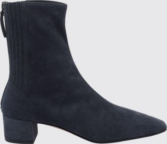 Aquazzura Saint Honor&egrave; Stiefeletten aus Veloursleder mit eckiger Zehenkappe
