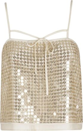 Isabelle Blanche Femme, Tops, Gris, Taille: 36 FR Top &agrave; Sequins